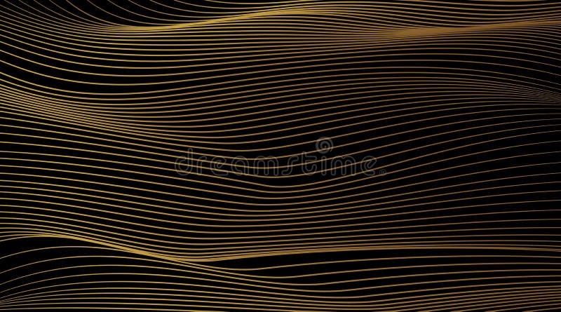 Gold Line Pattern Background Wave Energy Geometric Design. Vector ...