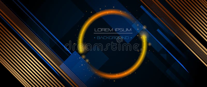 95.Gold Line Pattern. Geometric Shape, Blue-black Background Stock ...