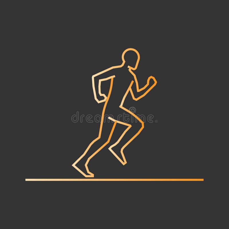 Gold line running icon. stock illustration. Illustration of speed ...