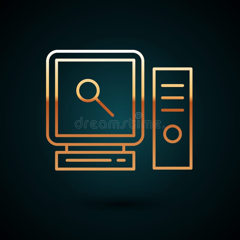 Computer Magnifying Glass Analytics Icon Stock Illustrations – 2,296 ...
