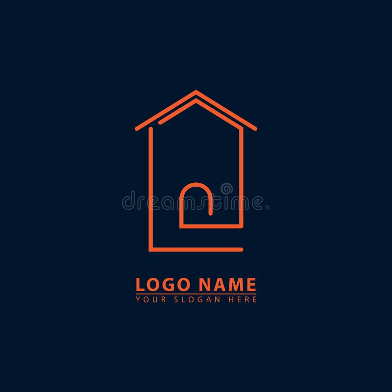 Gold Line Shape House Logo. Building and Building Design Vector Logo ...