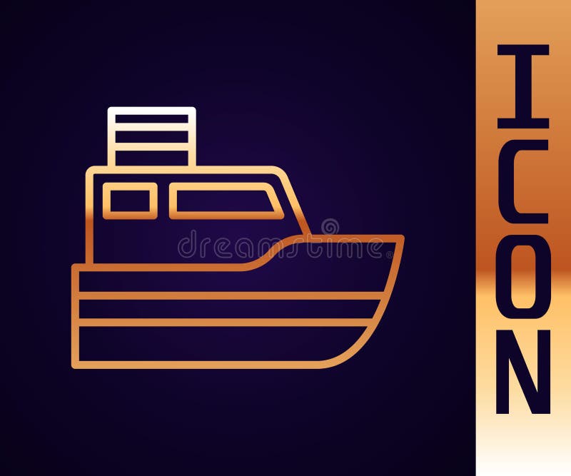 Gold Line Ship Line Path of Ship Sea Route with Start Point GPS and ...