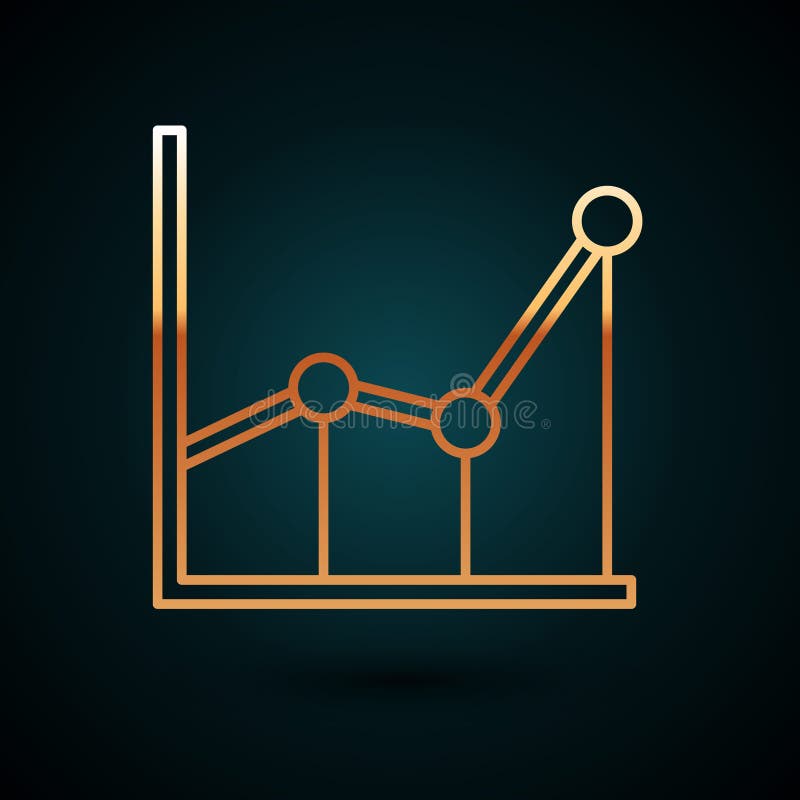 Gold Line Sigma Symbol Icon Isolated on Dark Blue Background. Vector ...