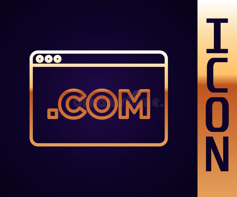 Gold Line UI or UX Design Icon Isolated on Black Background. Vector ...