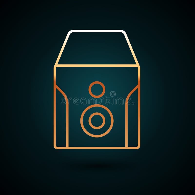 Gold Line Uninterruptible Power Supply UPS Icon Isolated on Dark Blue ...