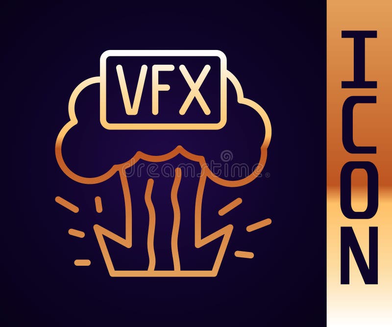 Gold Line VFX Icon Isolated on Black Background. Vector Stock Vector ...