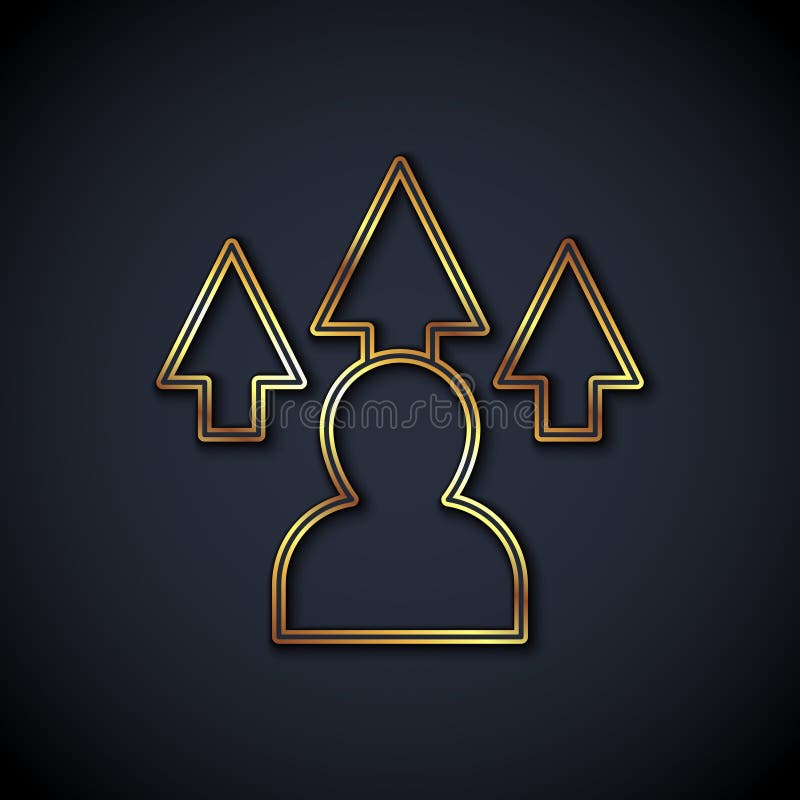 Gold UI or UX Design Icon Isolated on Black Background. Long Shadow ...
