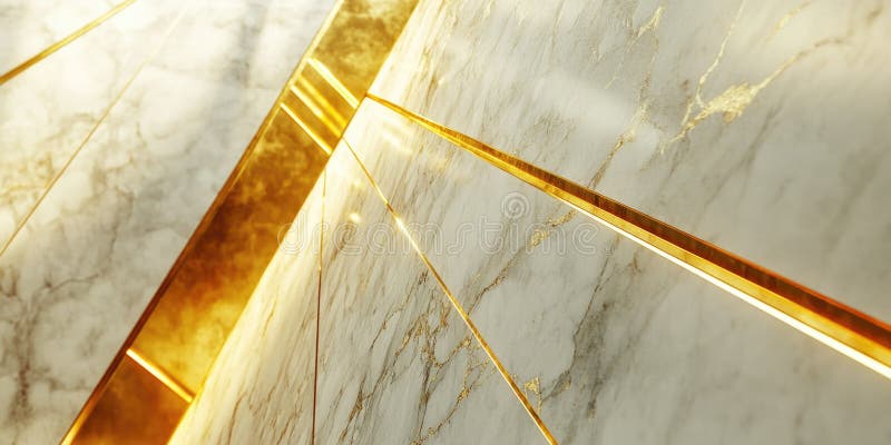 Gold lined marble wall stock illustration. Illustration of patterned ...