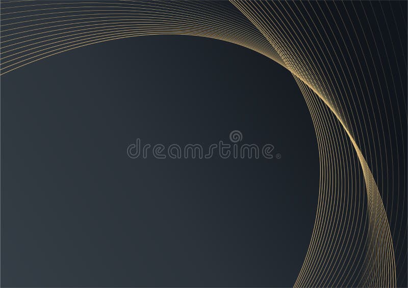 Gold Lines on Black Background Stock Vector - Illustration of print ...