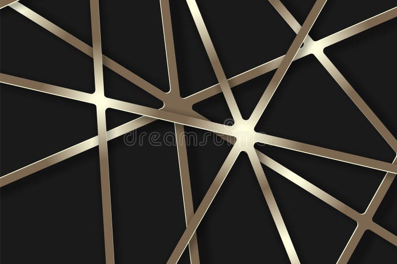 Gold Lines on Black Background. Stock Vector - Illustration of glitter ...