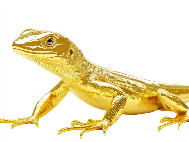 Gold Lizard on White Surface Stock Photo - Image of jewelry, luxury ...