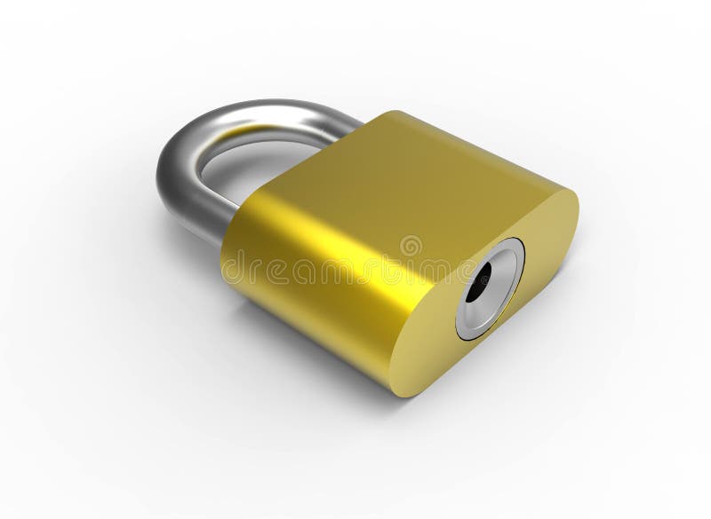 Gold lock 3D stock illustration. Illustration of solid - 72133752