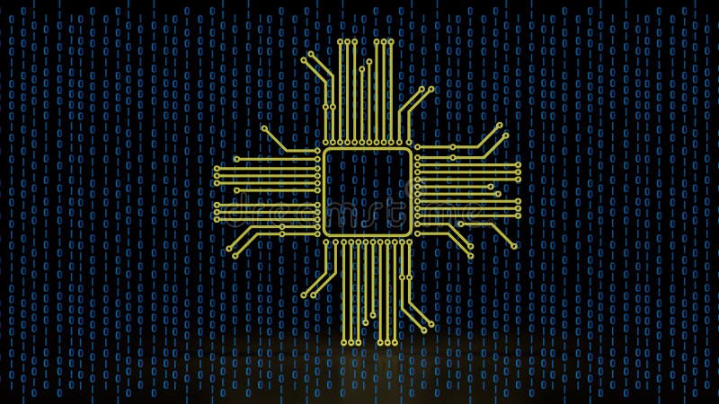 The Gold Logic for Technology Concept 3d Rendering Stock Illustration ...