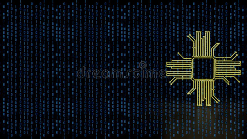 The Gold Logic for Technology Concept 3d Rendering Stock Illustration ...