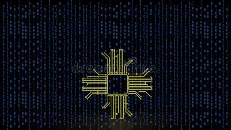 The Gold Logic for Technology Concept 3d Rendering Stock Illustration ...