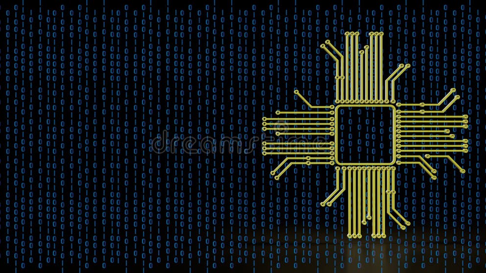 The Gold Logic for Technology Concept 3d Rendering Stock Illustration ...