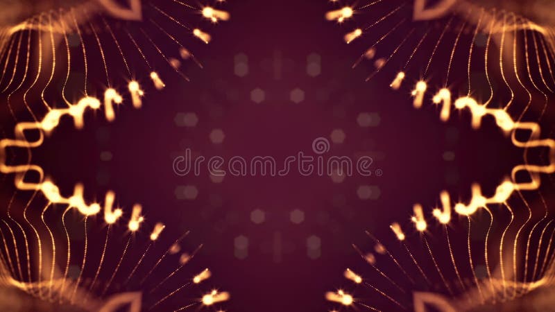 Gold Loopable Abstract Particle Background With Depth Of Field Glow Sparkles Of Lights And