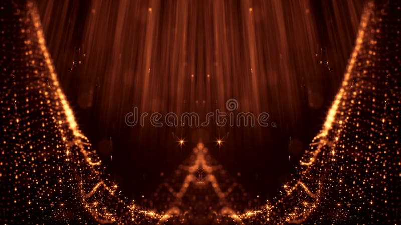Gold Loopable Abstract Particle Background With Depth Of Field Glow