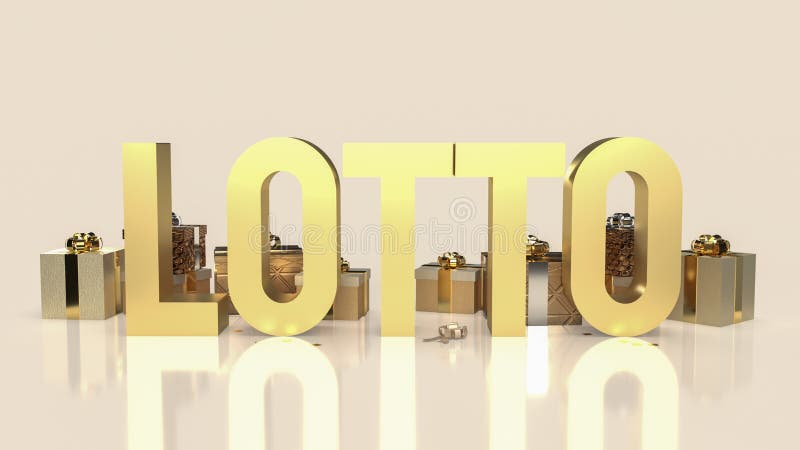 The Gold Lotto and Gift Box Image 3d Rendering Stock Illustration ...