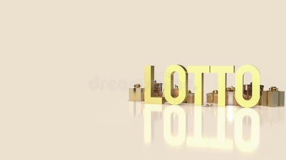 The Gold Lotto and Gift Box Image 3d Rendering Stock Illustration ...