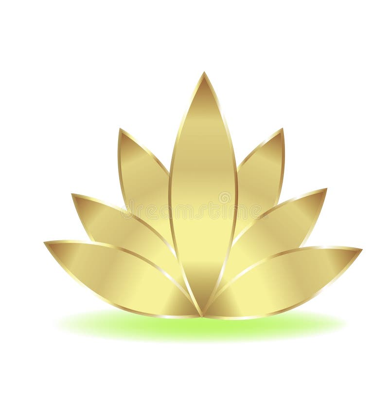 Golden Lotus Plant, Isolated Vector Logo Stock Vector - Illustration of ...