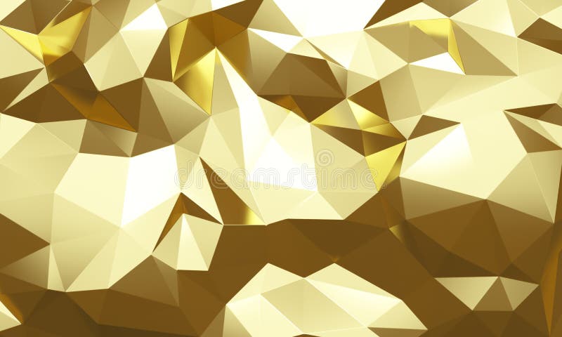 Gold Low Poly Abstract Background. 3d Rendering Stock Illustration ...