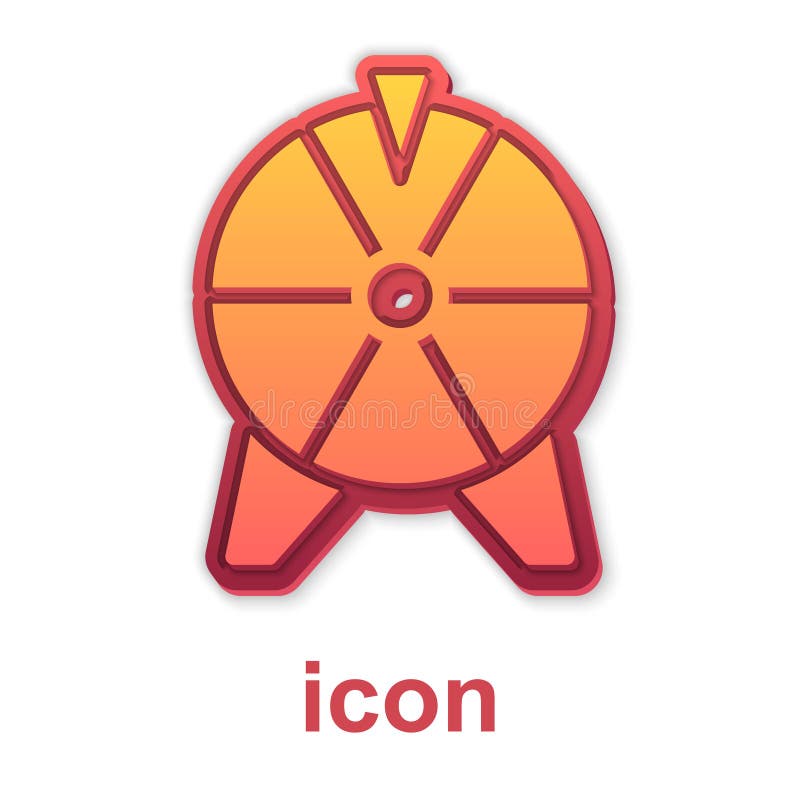 Gold Lucky Wheel Icon Isolated on White Background. Vector Stock ...