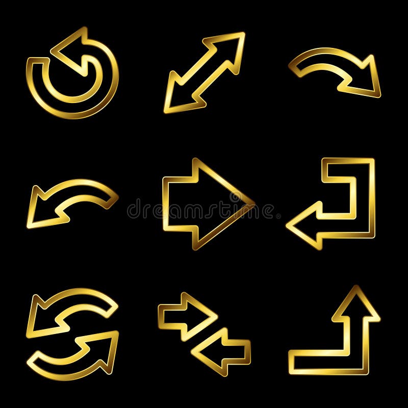 Gold Luxury Electronics Web Icons Stock Vector - Illustration of ...