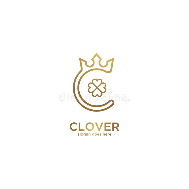 Gold Luxury Clover Logo Vector Stock Illustration - Illustration of ...
