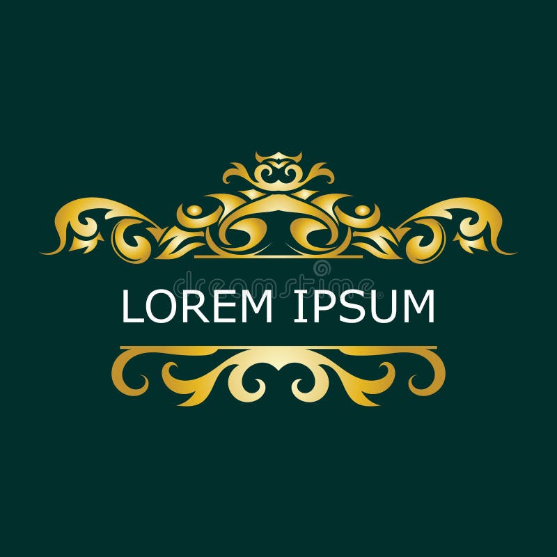 Gold Luxury Floral Vintage Monogram Decorative Logo Template Stock ...