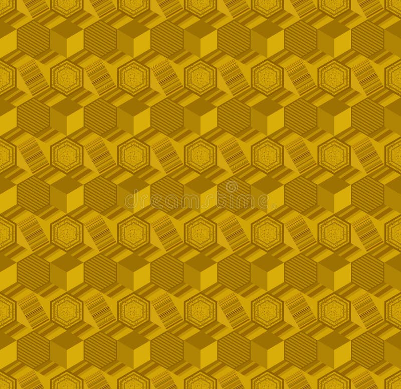 Gold Luxury Hexagons in a Seamless Honeycomb Design Stock Vector ...