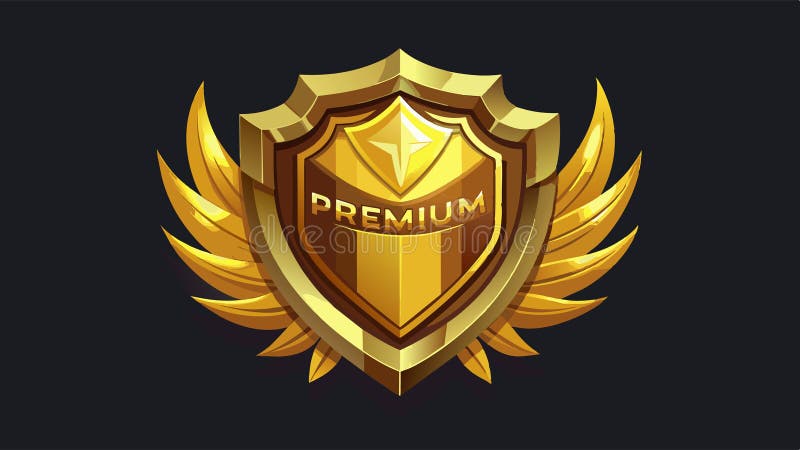 Gold Luxury Shield Protection. Premium Security Stock Vector ...