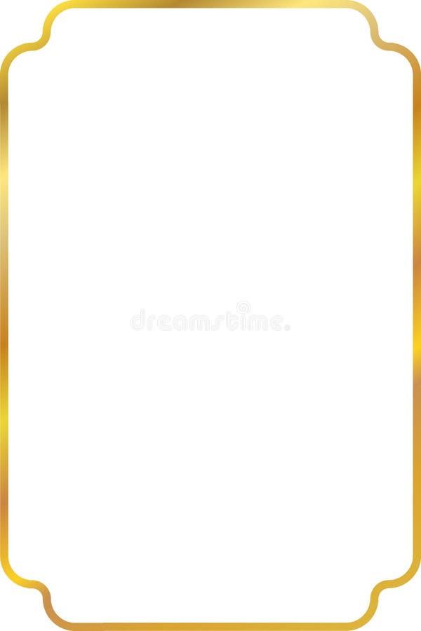 Gold Luxury Shiny Vintage Frame with Reflection, Vertical Golden Border ...