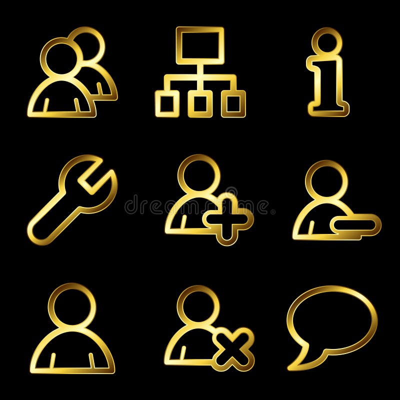 Gold Luxury Walkman Web Icons Stock Vector - Illustration of next ...