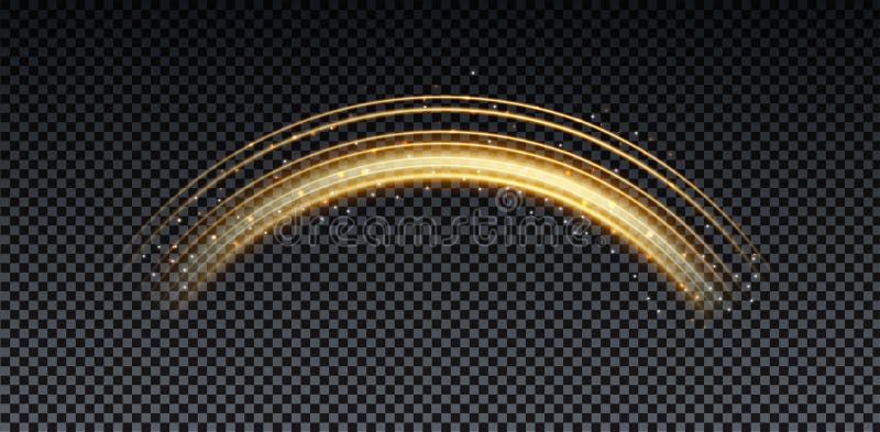 Gold Magic Arc. Abstract Magic Light Effect. Luminous Neon Lines with ...