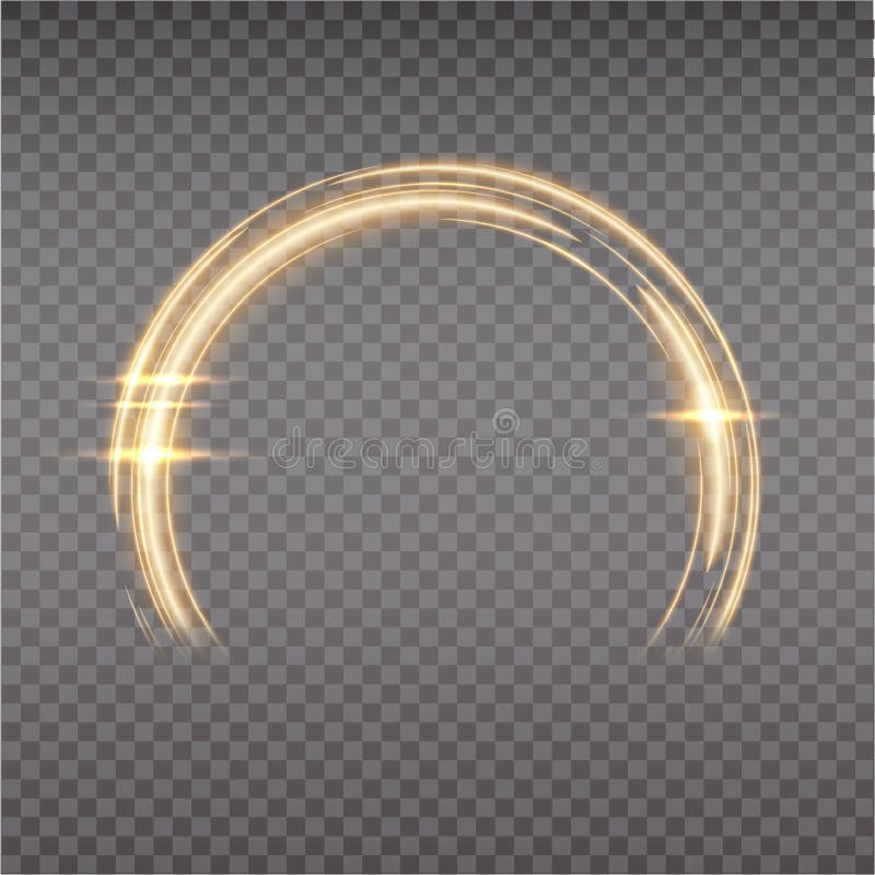 Gold Magic Arc. Abstract Magic Light Effect. Luminous Neon Lines with ...