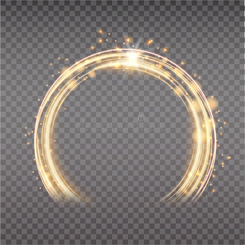 Gold Magic Arc. Abstract Magic Light Effect. Luminous Neon Lines with ...