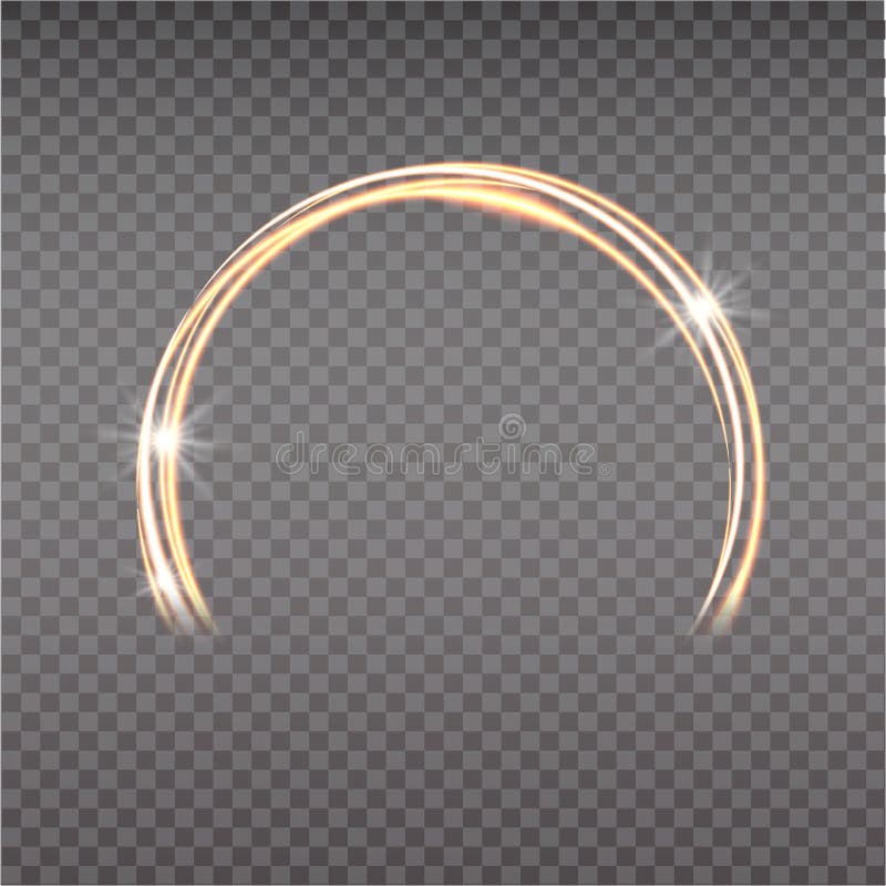 Gold Magic Arc. Abstract Magic Light Effect. Luminous Neon Lines with ...