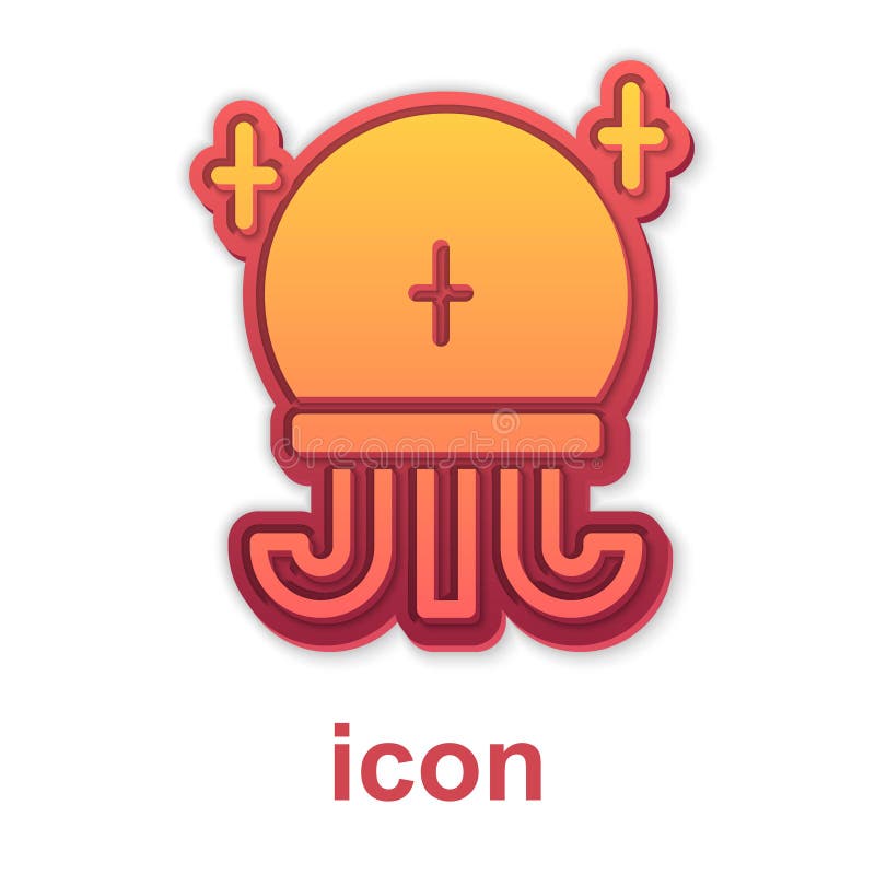 Gold Magic Ball Icon Isolated on White Background. Crystal Ball Stock ...