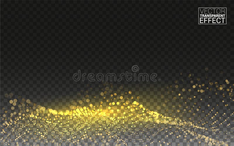 Gold Magic Glitter. Gold Glittering Star Dust Trail Sparkling Particles ...
