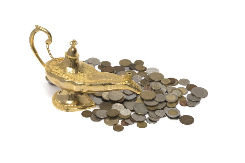 Gold Magic Lamp stock image. Image of finance, gold, bank - 8949433