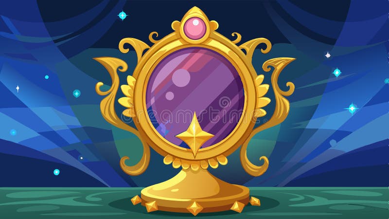 Gold Magic Mirror stock vector. Illustration of element - 342837585
