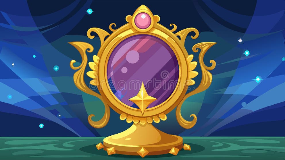 Gold Magic Mirror stock vector. Illustration of element - 342837585