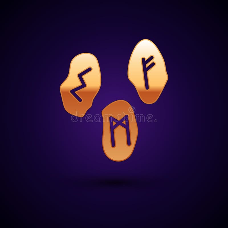 Gold Magic Runes Icon Isolated on Black Background. Vector Stock Vector ...