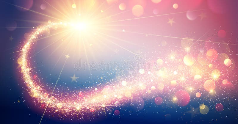 Gold Magic Star, Winter Light Background. Vector Stock Vector ...