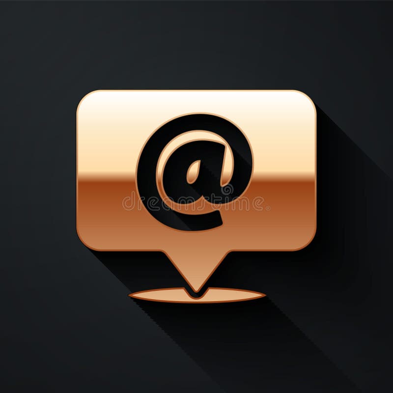 Gold Mail And E-mail In Hand Icon Isolated On Black Background ...