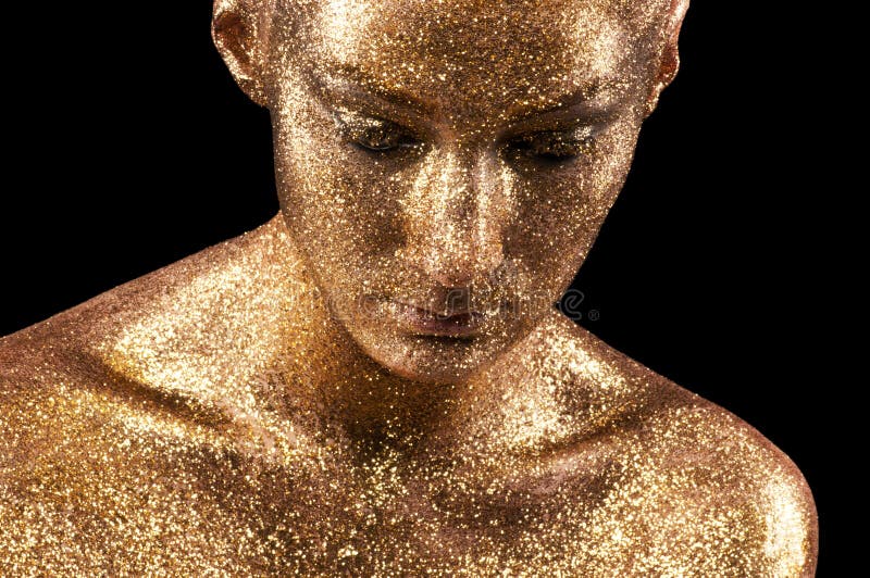 Gold make-up stock image. Image of advertising, beautiful - 51574479