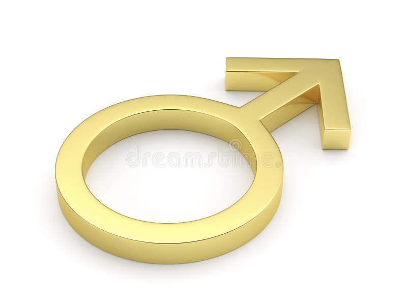 Gold Male and Female Symbols with Key Stock Illustration - Illustration ...