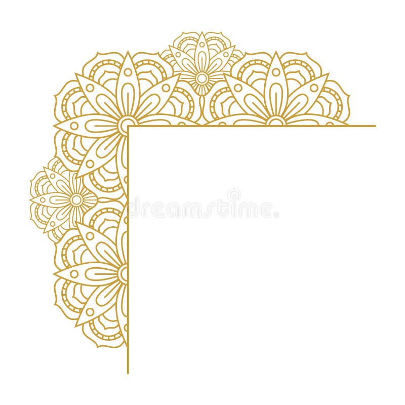 Gold Mandala Frame Decorative Vector Design Stock Illustration ...
