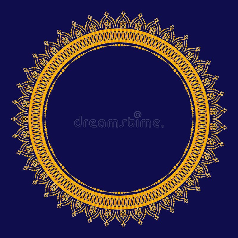 Gold Mandala for Henna, Mehndi, Card, Decoration. Curcular Pattern ...